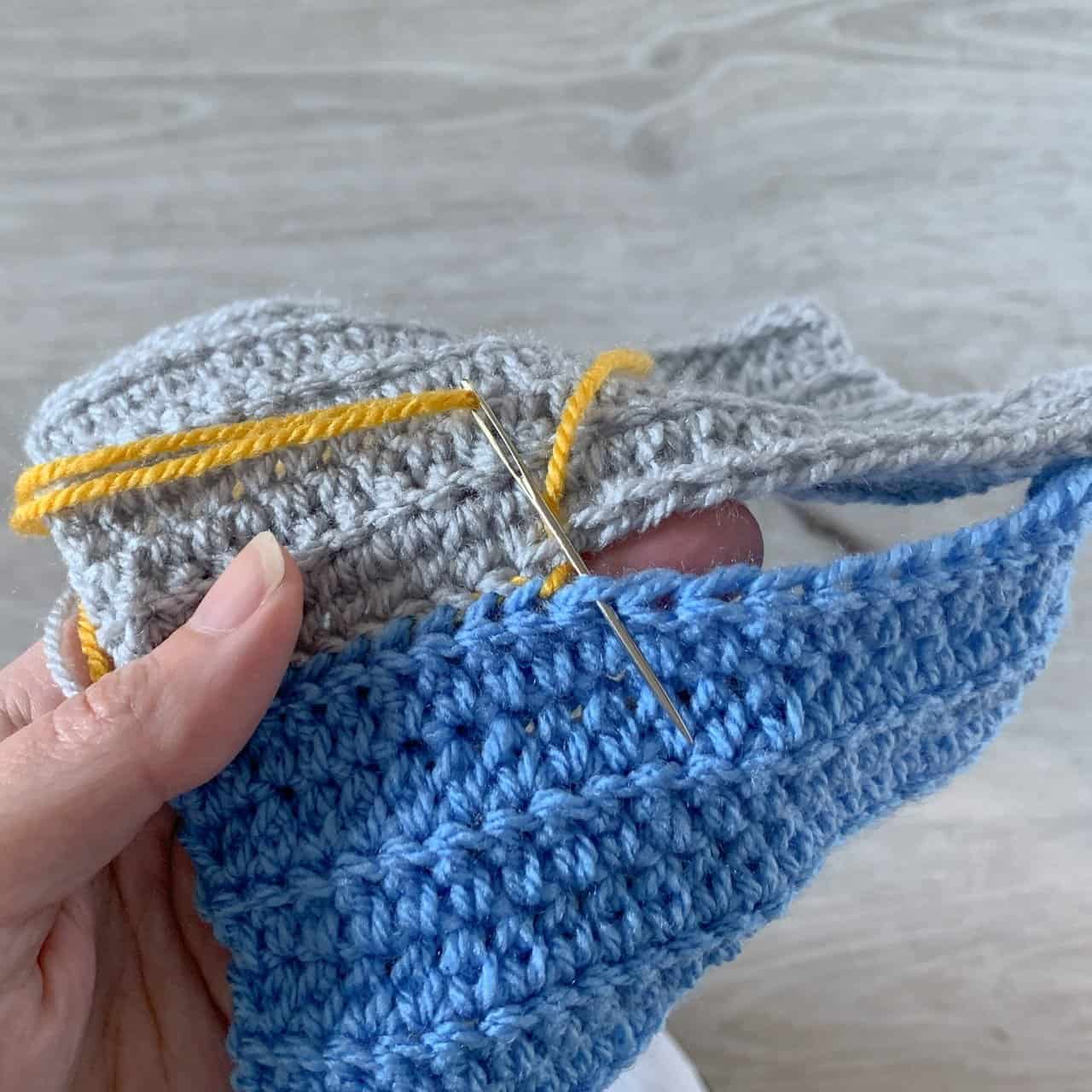 How to seam crochet panels using mattress stitch - Dora Does